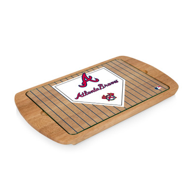 Atlanta Braves Billboard Glass Top Serving Tray (Parawood) | Sports ...