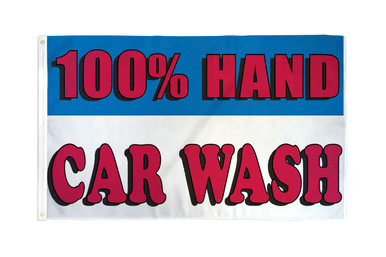 100% Hand Car Wash Flag 3x5ft Poly | Sports Fans Merchandise