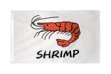 Shrimp (White) Flag 3x5ft Poly | Sports Fans Merchandise