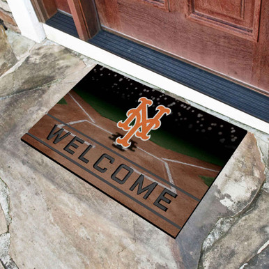MLB - New York Mets Crumb Rubber Door Mat 18"x30" | Sports Fans Merchandise