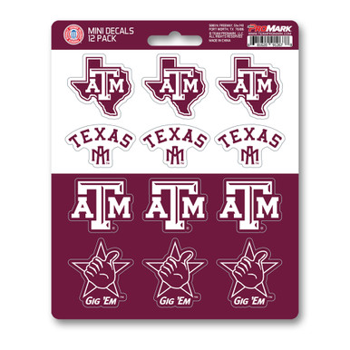 Texas A&M Aggies 12 Count Mini Decal Sticker Pack | Sports Fans Merchandise