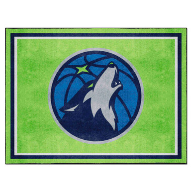 Minnesota Timberwolves 8ft. x 10 ft. Plush Area Rug Wolf Head Primary ...