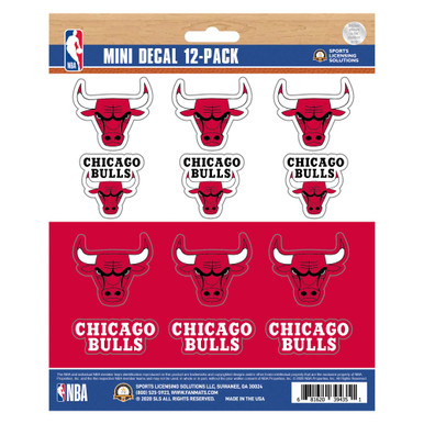 Chicago Bulls 12 Count Mini Decal Sticker Pack 12 Various Logos ...