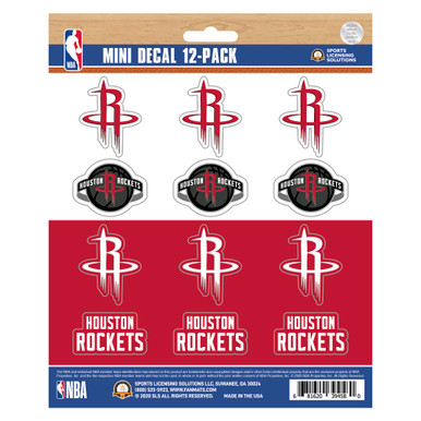 Houston Rockets 12 Count Mini Decal Sticker Pack 12 Various Logos ...