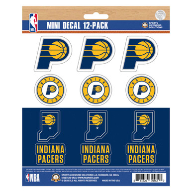Indiana Pacers 12 Count Mini Decal Sticker Pack 12 Various Logos ...
