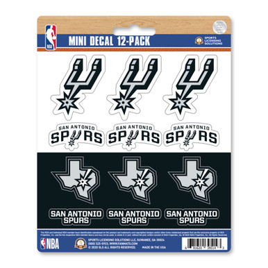 San Antonio Spurs 12 Count Mini Decal Sticker Pack 12 Various Logos ...