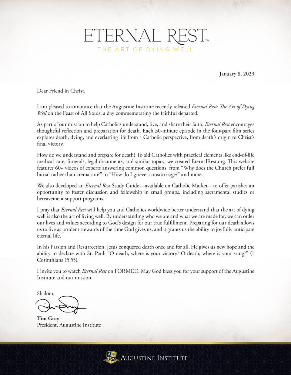 Eternal Rest Letter