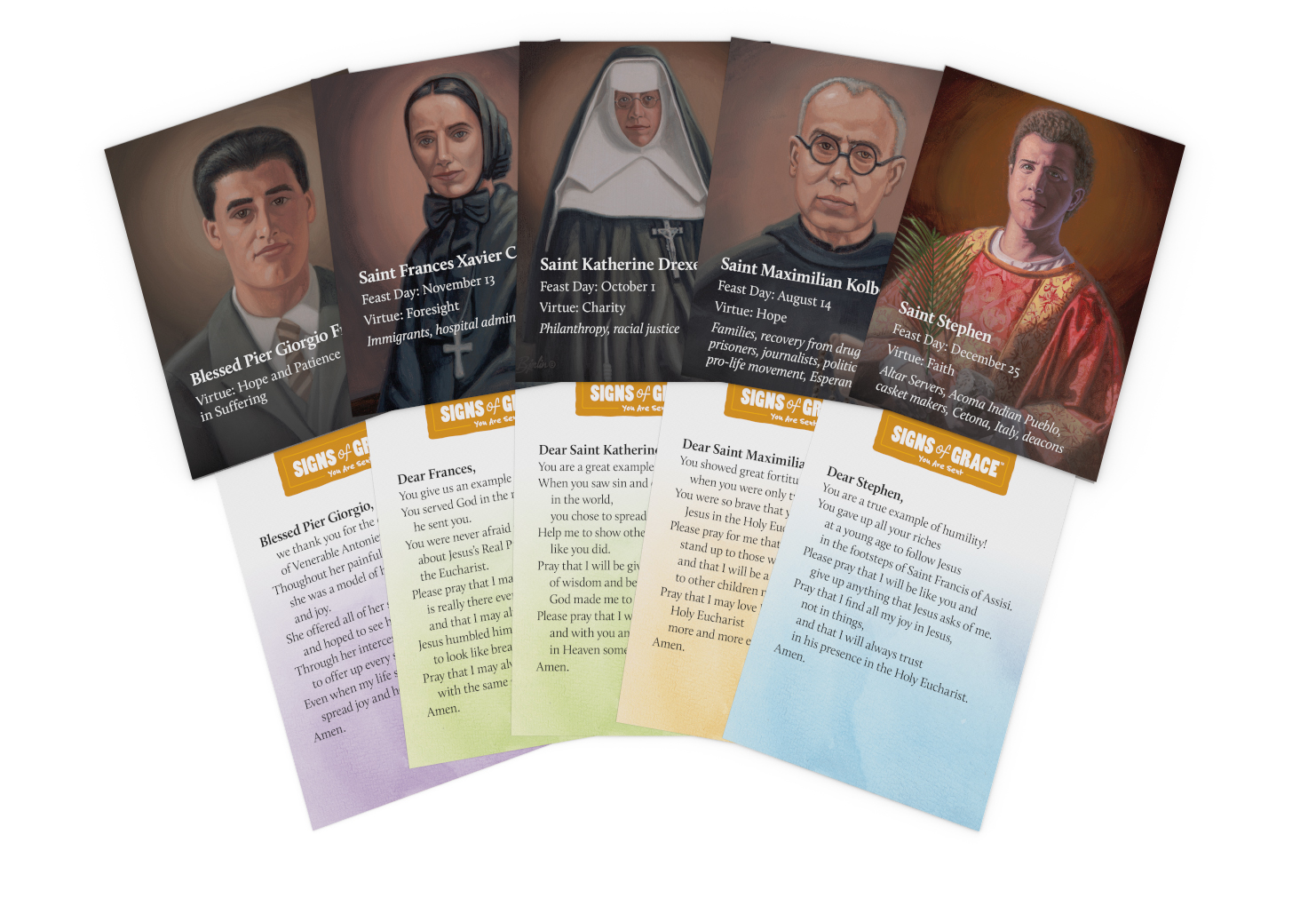 Signs of Grace: You Are Sent - Saint Prayer Cards, 20 packs of 5