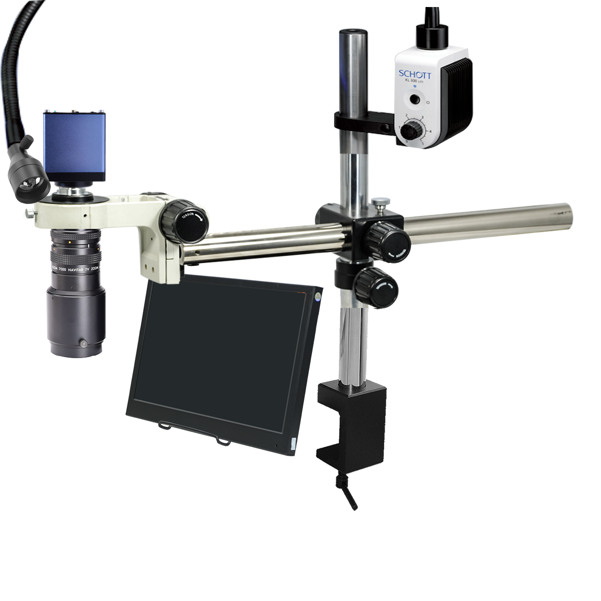 1-6X 2.0 Megapixels CMOS LED Light Boom Stand Video Zoom Microscope ...