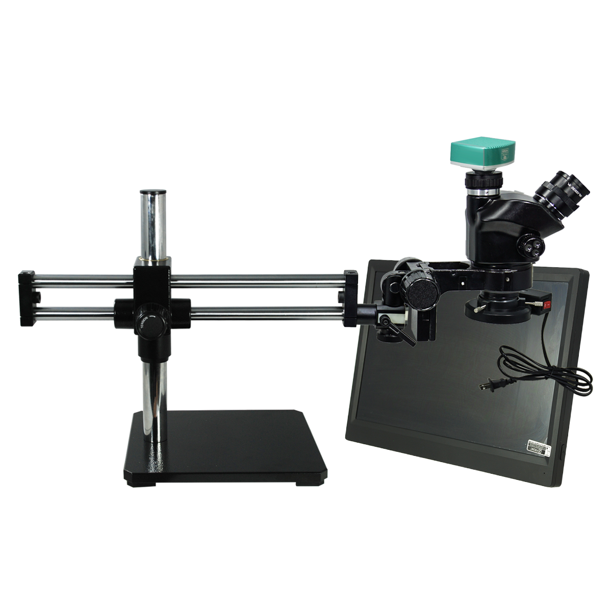 2.0 Megapixels 7-50X CMOS ESD Safe Dual Arm Stand Fluorescence Light ...