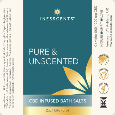 CBD Botanically Infused Bath Salt - Pure & Unscented- 1 Gallon Bucket ...