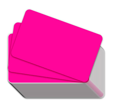 Fluorescent Pink Blank Plastic Cards | 30 mil | CR80