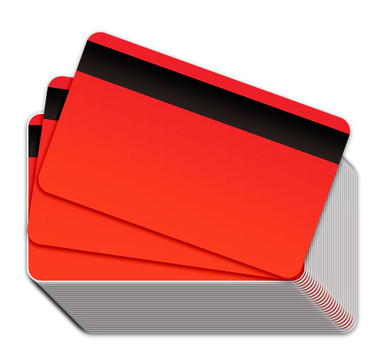 Fluorescent Red Blank Plastic Cards with Magnetic Stripe