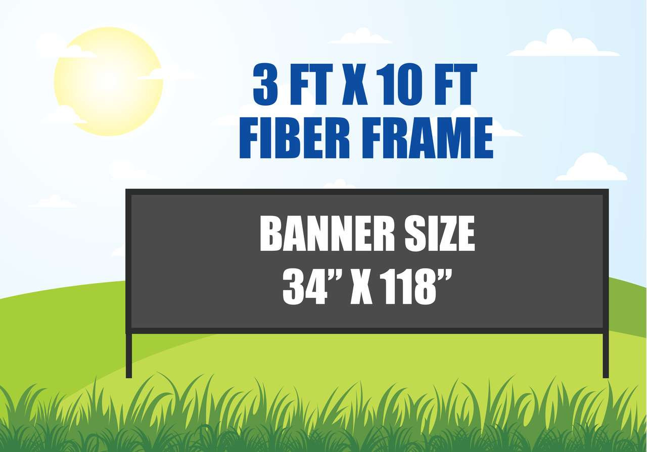 3 x 10 Outdoor Banner Stand Frame In Ground No Concrete!