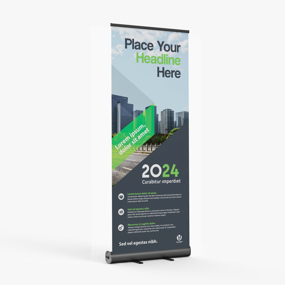 Standard Retractable Banner Stand holds 24 - 33 in x 81