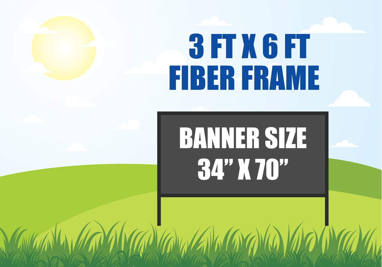 3 ft x 6 ft Outdoor Banner Stand Fiber Frame