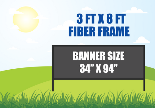 3 ft x 8 ft Outdoor Banner Stand Fiber Frame