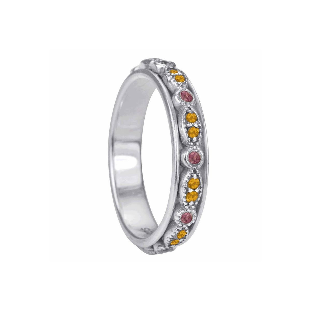 Meditation Spinner Ring Solar Sterling Silver Israel