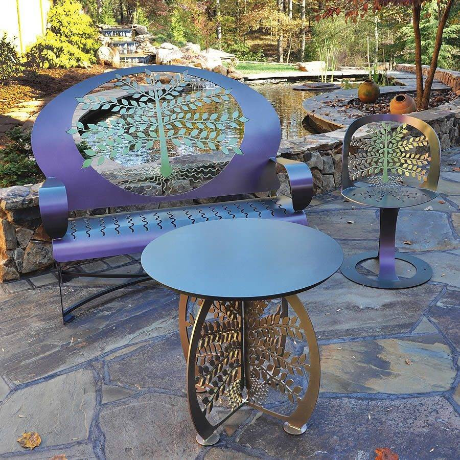 Tree of Life Bench - Color Shift | Cricket Forge | Outdoor Furniture