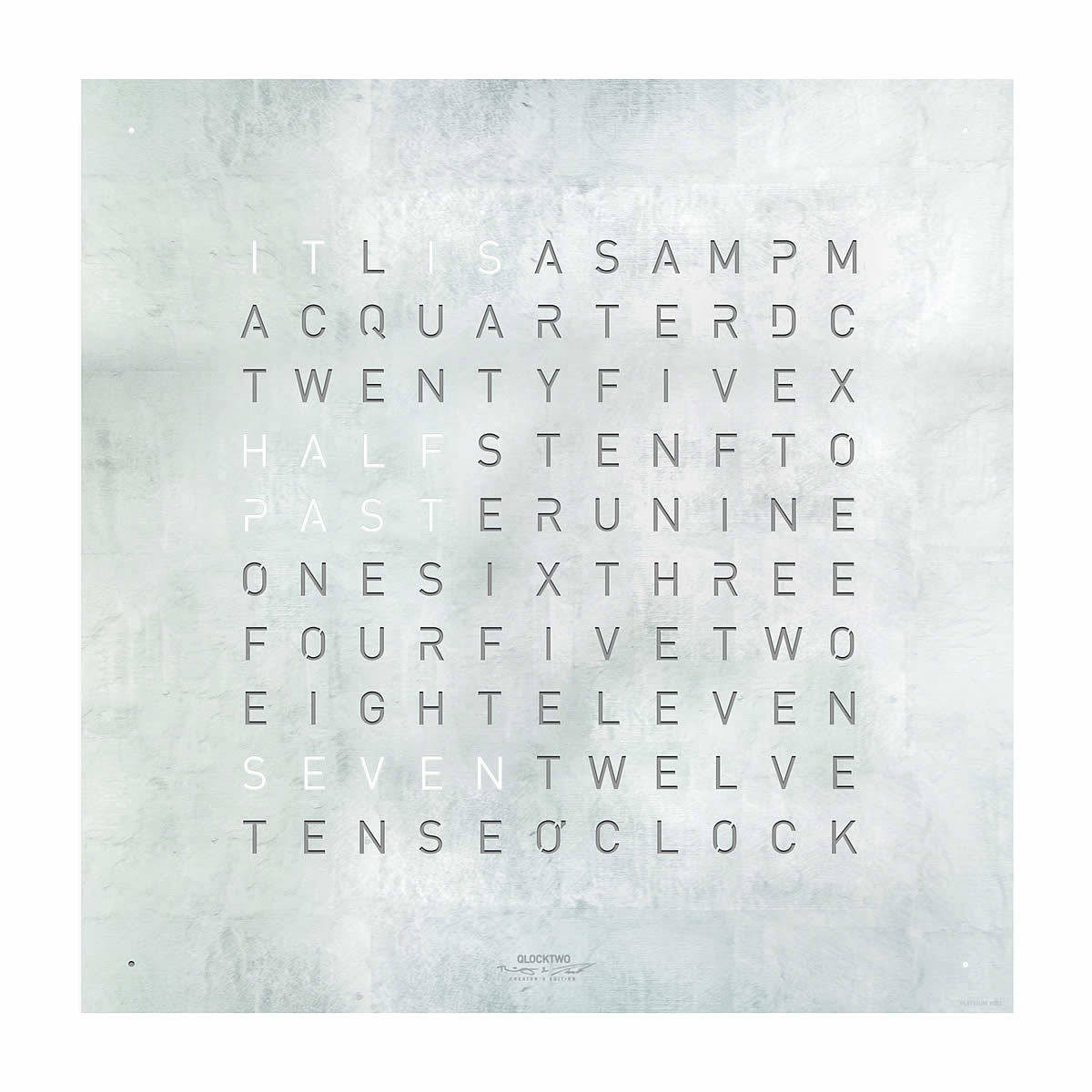 QOLOR QLOCKTWO Classic Creators Edition Front Cover Platinum