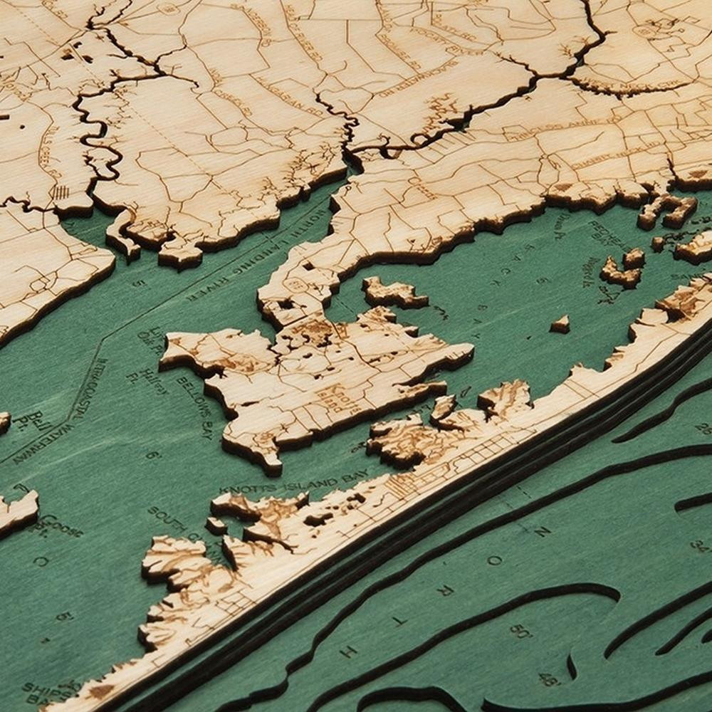 Virginia Beach to Kitty Hawk by 3D Nautical Wood Maps