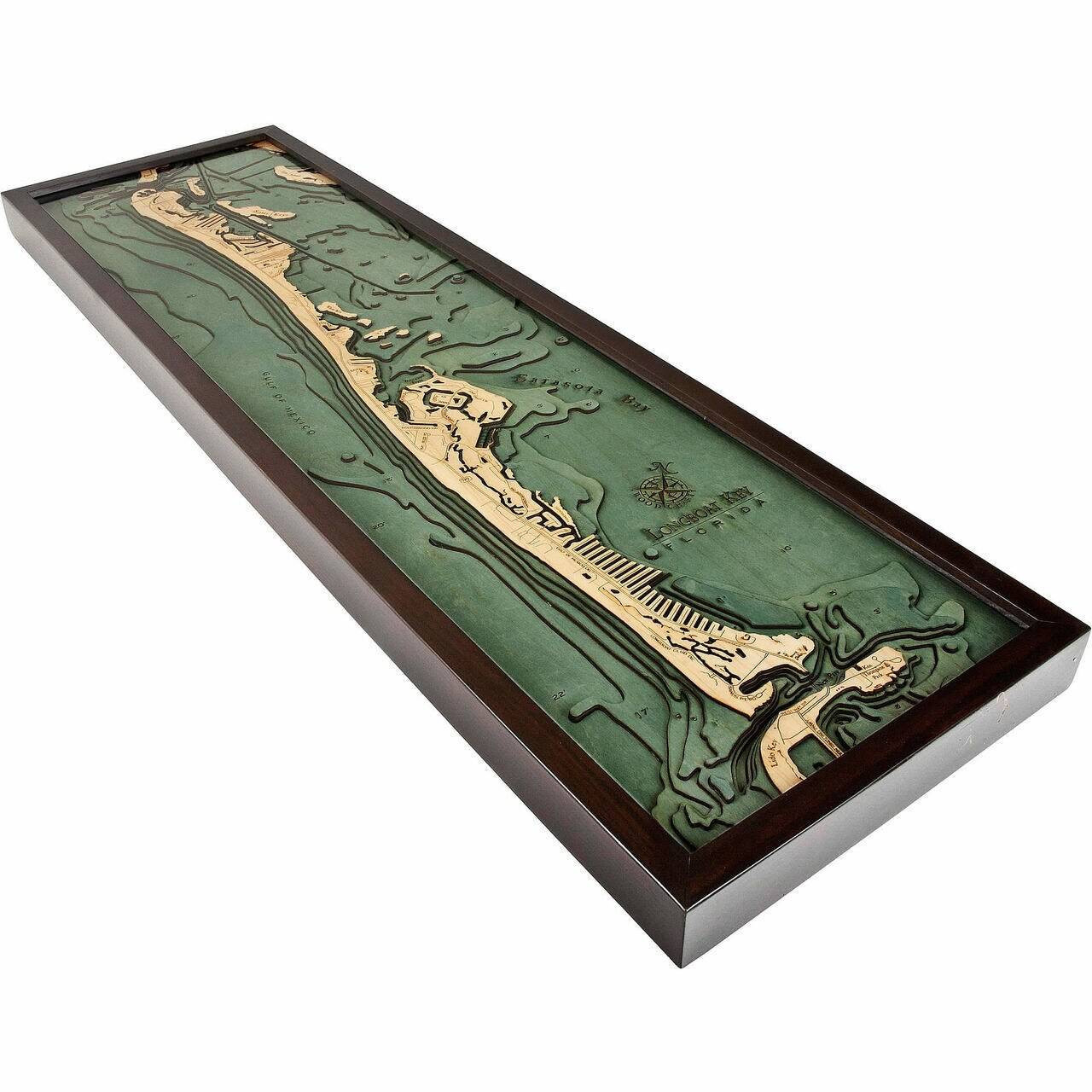 Longboat Key - Nautical Wood Maps - 3D Wall Decor