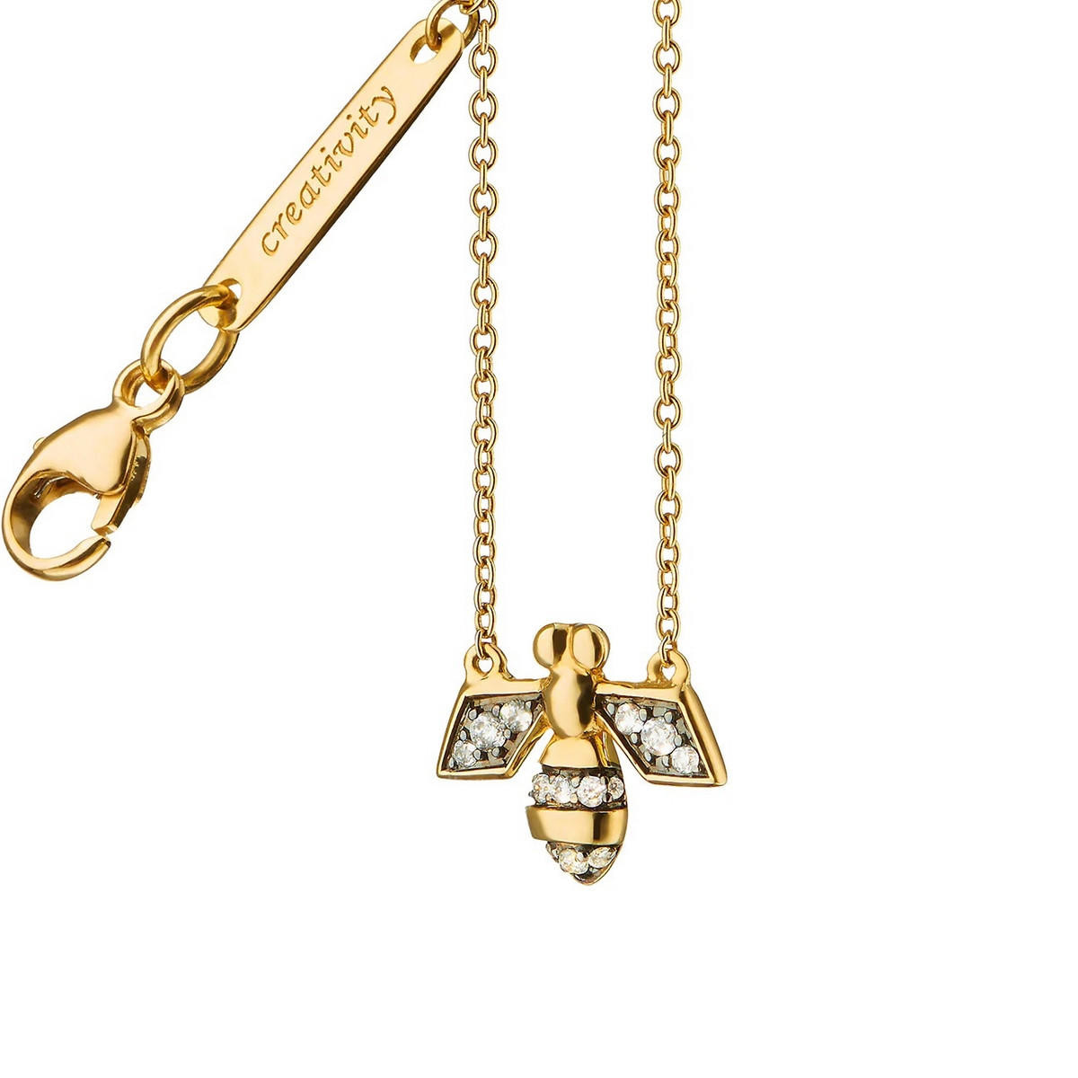 Diamond Critter Bee "Creativity" Gold Necklace Monica Rich Kosann