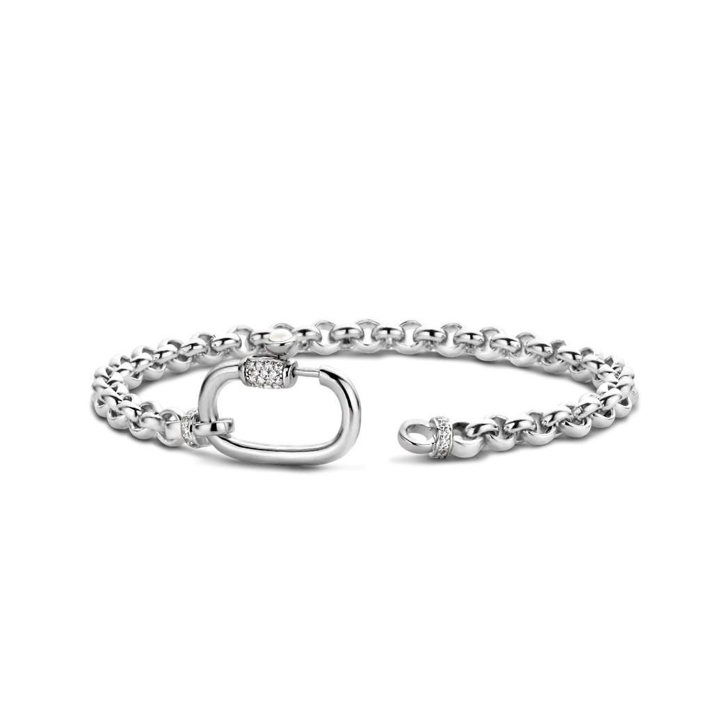 Sterling Silver Rolo Chain Push Lock Milano Bracelet By Ti Sento