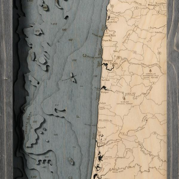 Oregon Coast by 3D Nautical Wood Maps