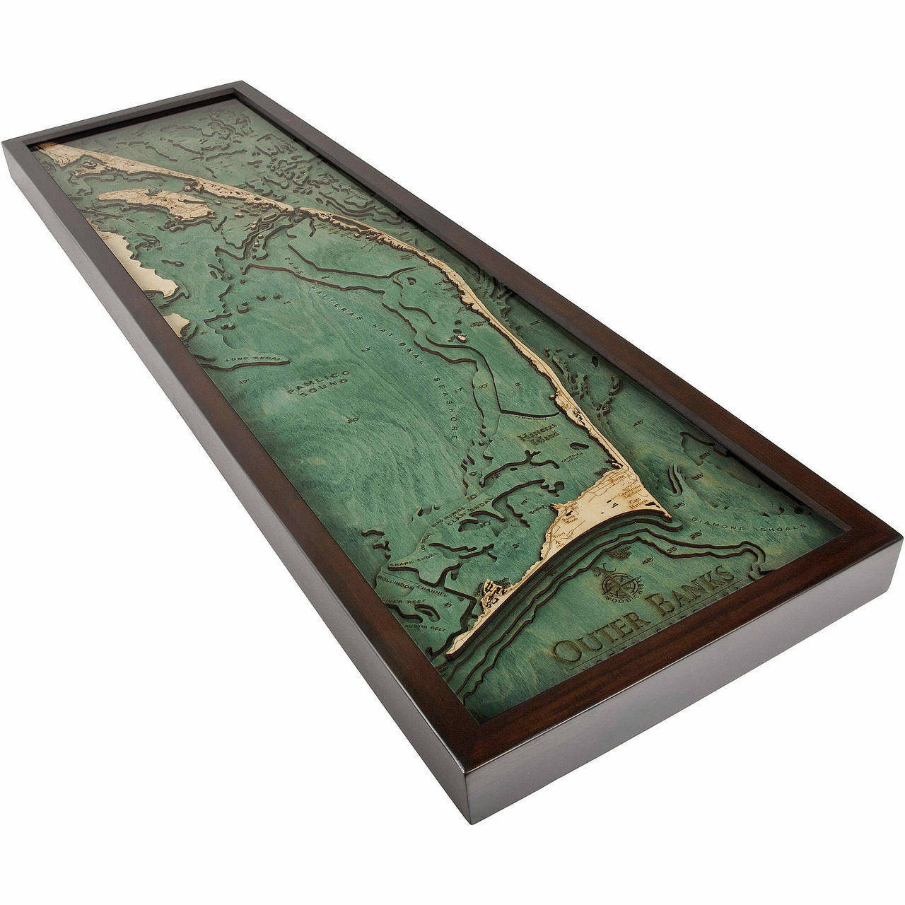 Outer Banks - Nautical Wood Maps - 3D Wall Decor