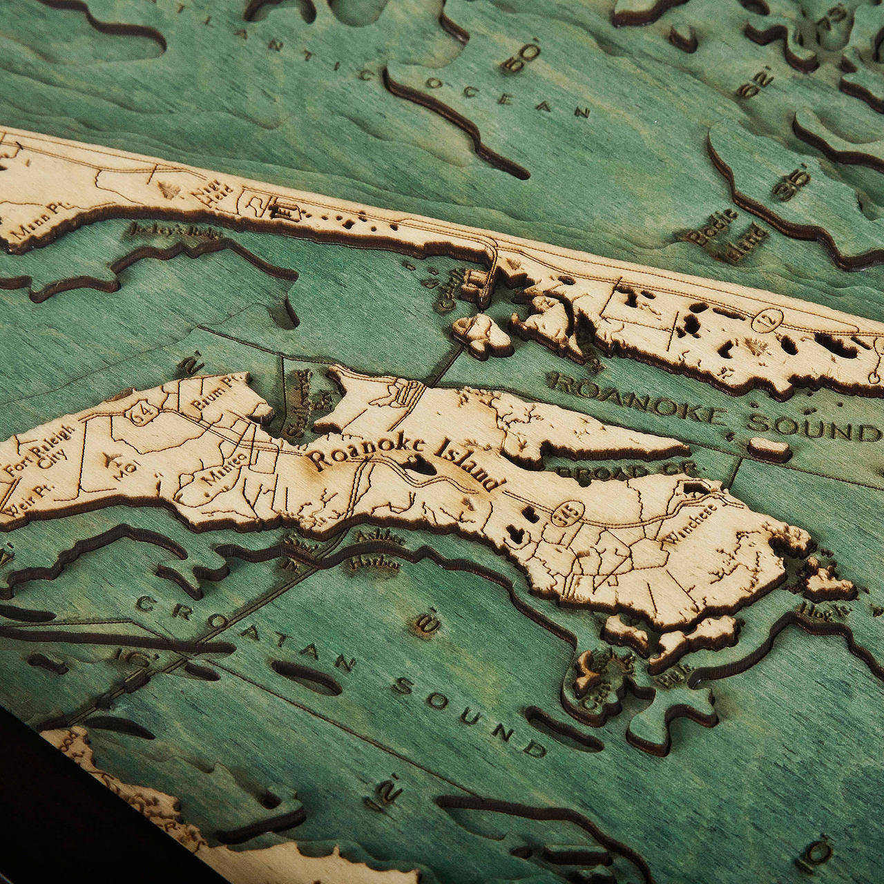 Outer Banks - Nautical Wood Maps - 3D Wall Decor