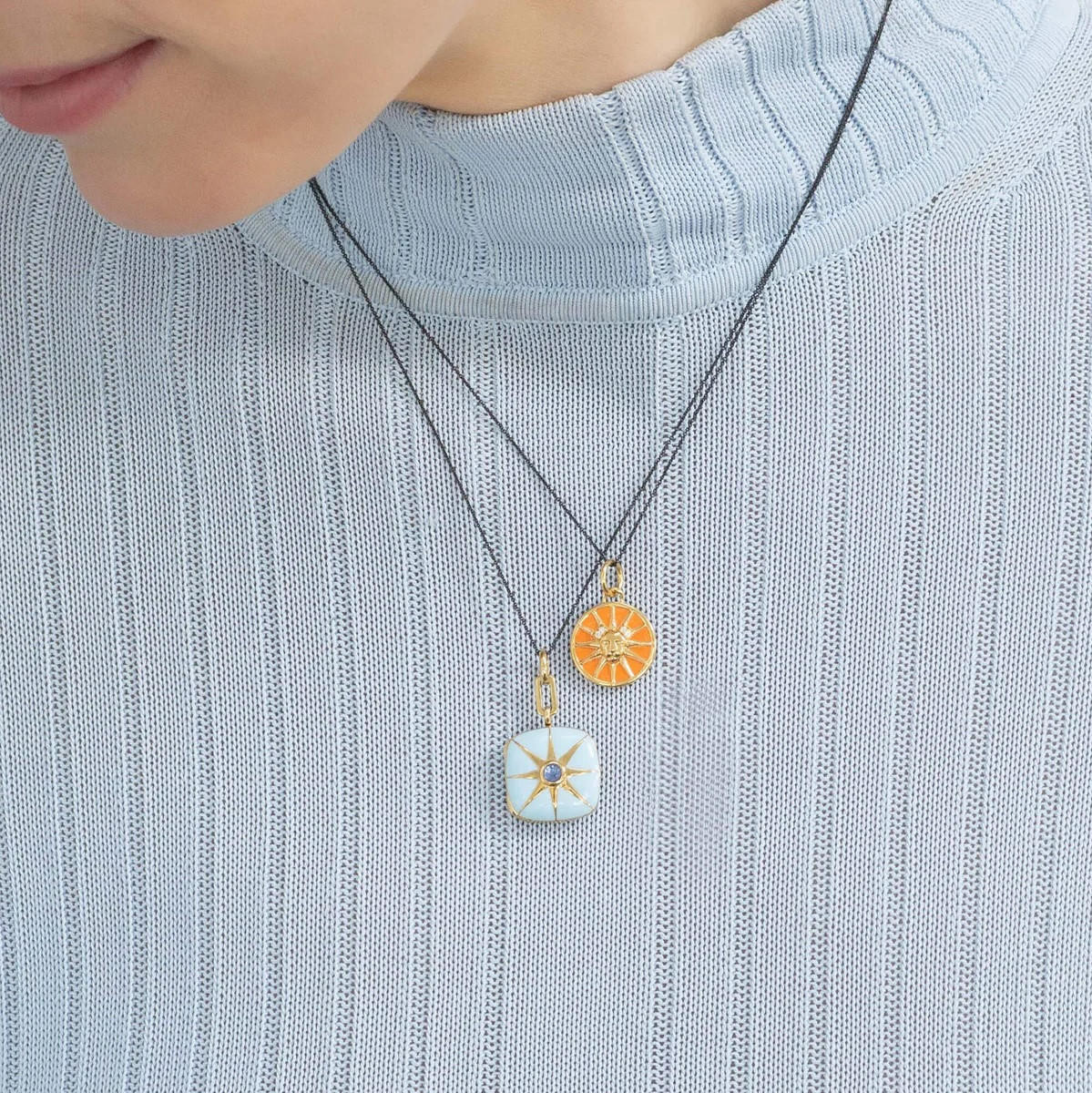 Mini Leo Enamel Vermeil Charm with Sapphires by Monica Rich Kosann ...