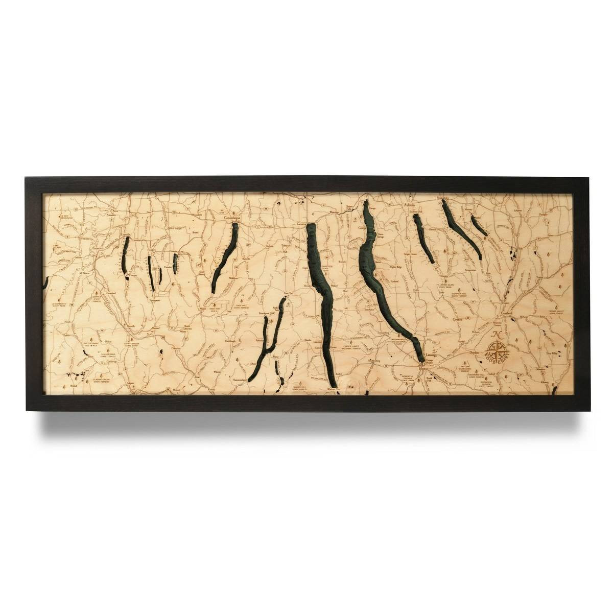 Finger Lakes - Nautical Wood Maps - 3D Wall Decor