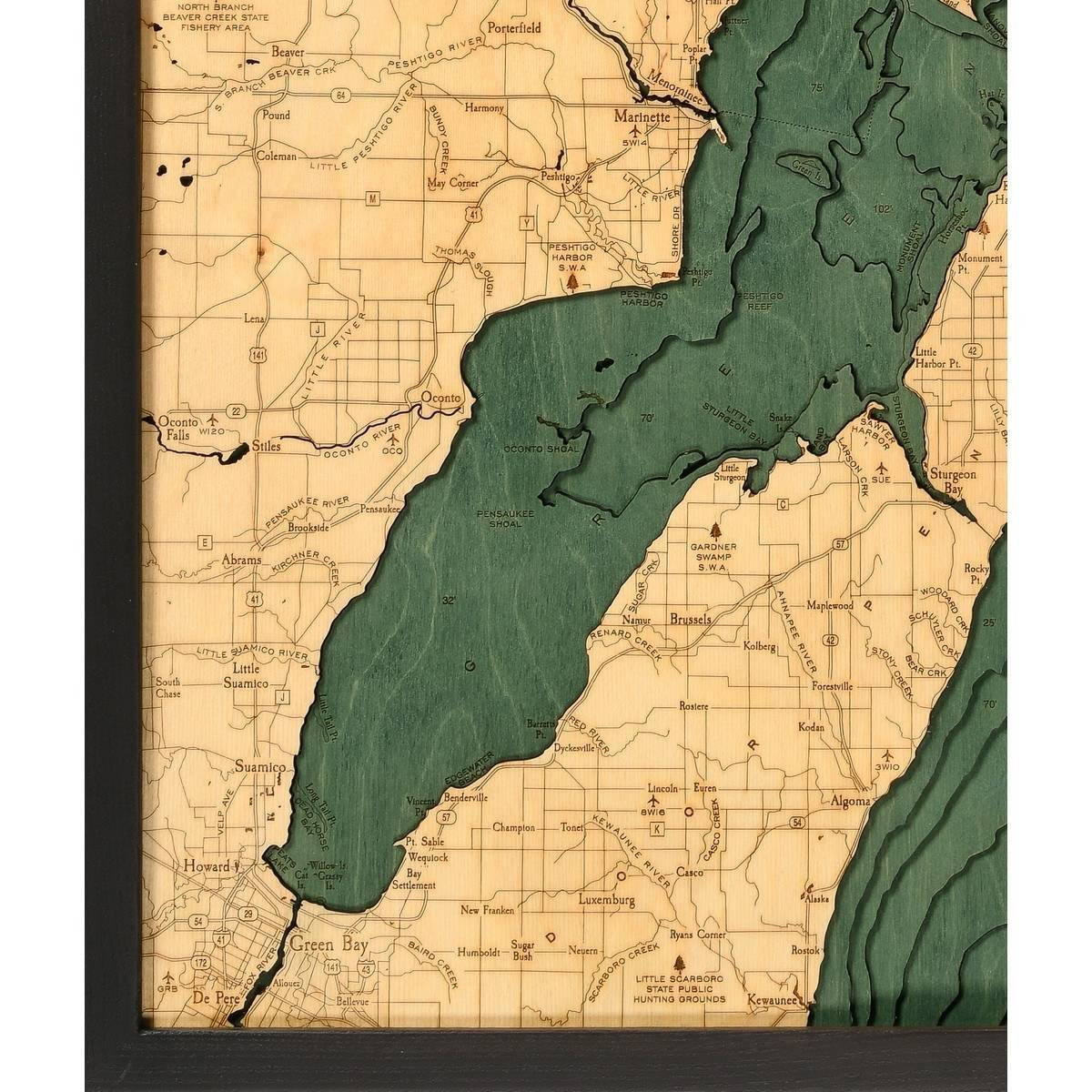 Door County Wisconsin by Nautical Wood Maps
