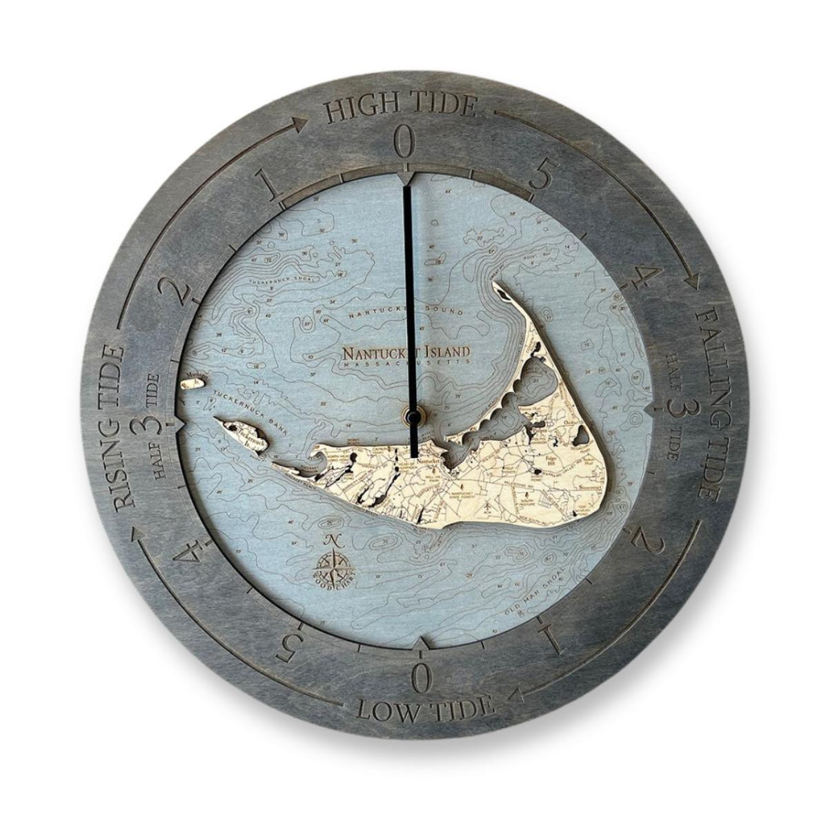 Nantucket Tide Clock by Nautical Wood Maps