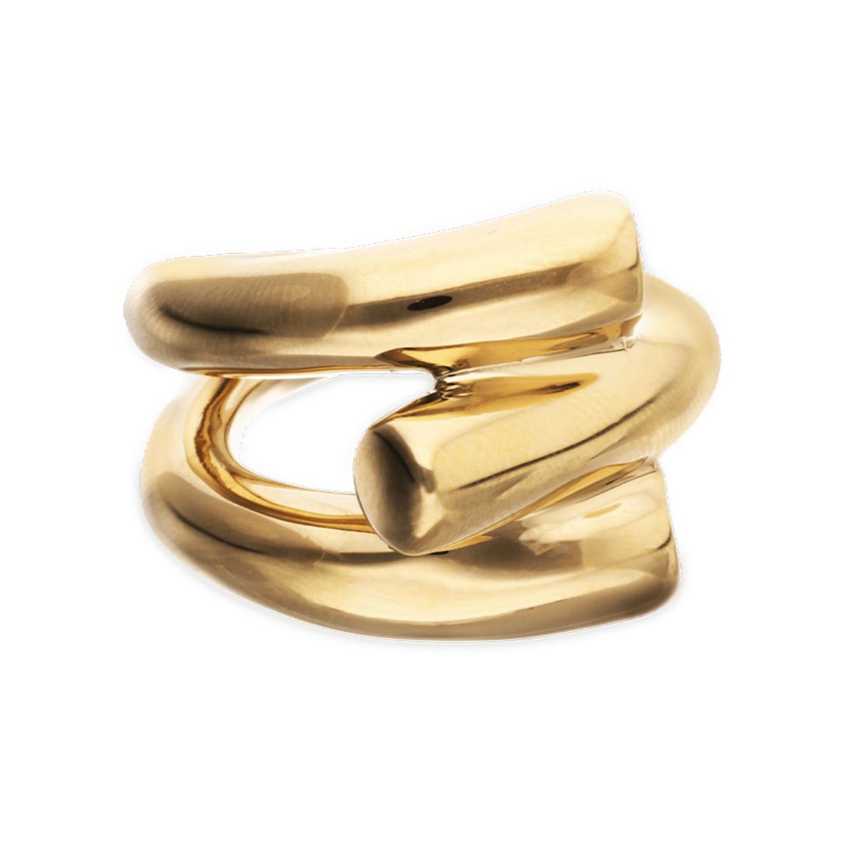 Ring with Three Intertwined Organic Shapes - Gold - 6 by UNOde50