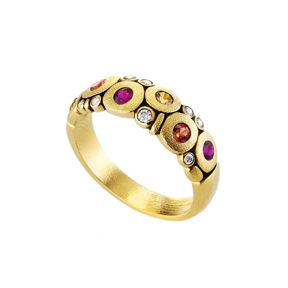 Alex Sepkus Fire Mix Candy Dome Ring | 18KT Gold, Colored Sapphires