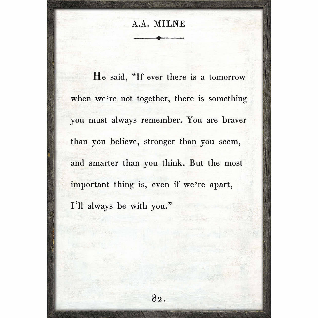 AA Milne Art Print | Charcoal, Cream, White | Sugarboo and Co