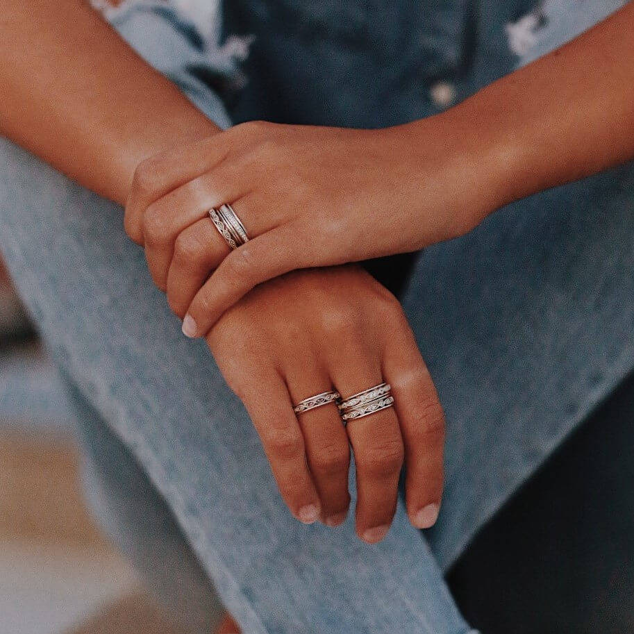 Meditation Spinning Ring Lunar Sterling Silver Israel