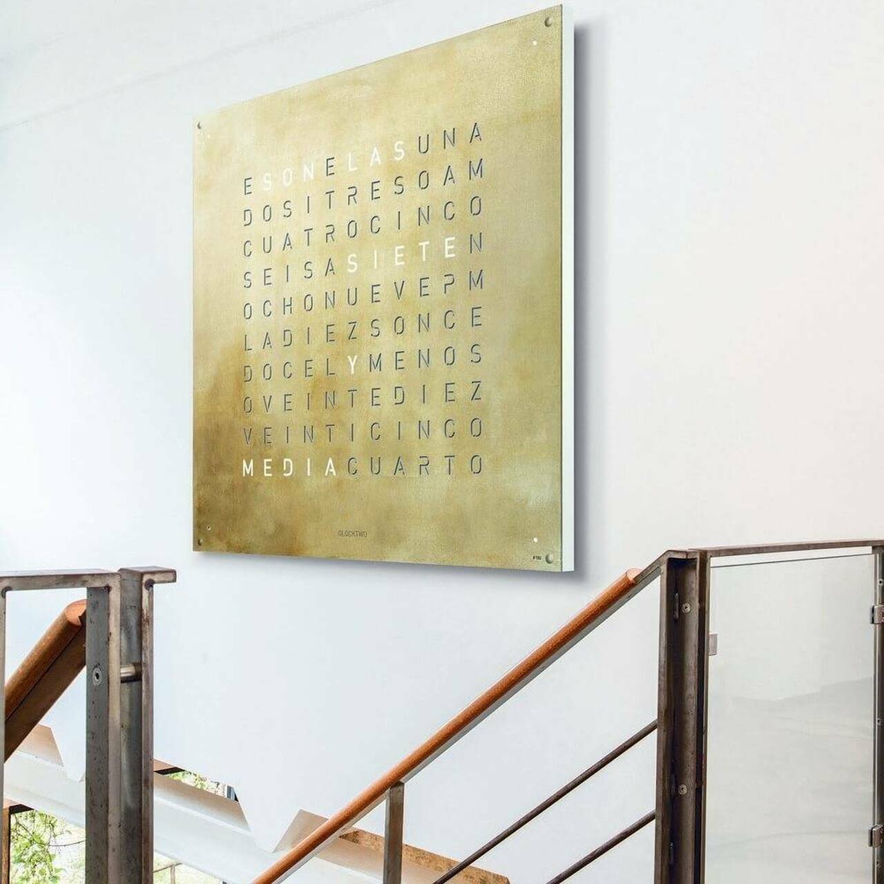 QLOCKTWO 180 - Silver & Gold - Time in Words | Giving Tree Gallery