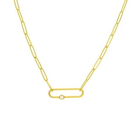 Fancy Paperclip Diamond Yellow Gold Necklace by Midas | Giving Tree Gallery