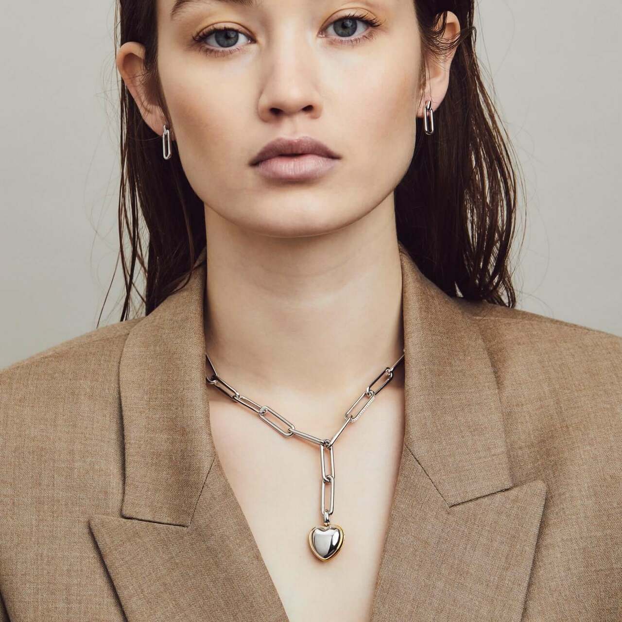 Long Paperclip Silver Milano Chain Necklace by Ti Sento | Giving Tree ...