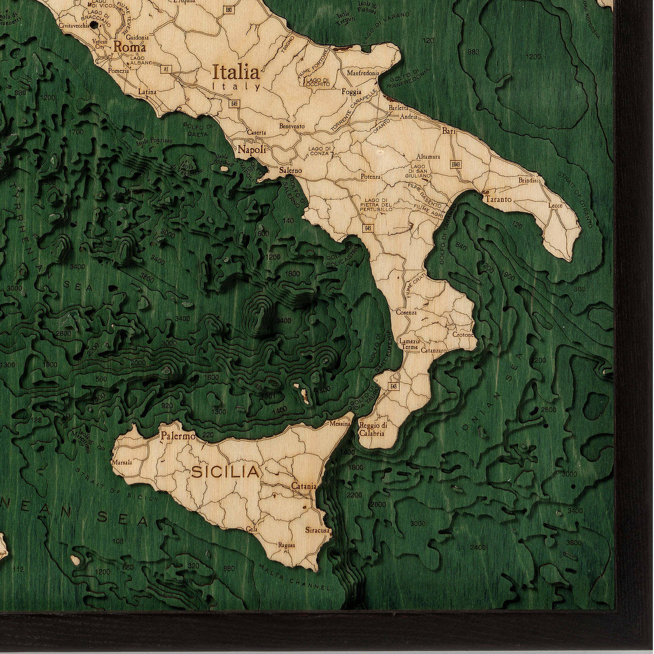 Italy by 3D Nautical Wood Maps