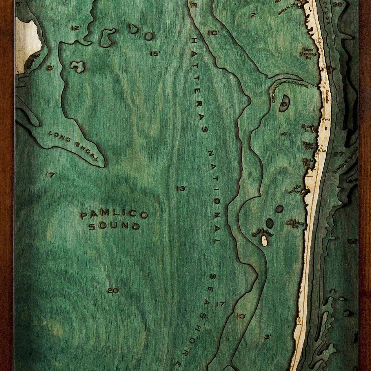 Outer Banks - Nautical Wood Maps - 3D Wall Decor