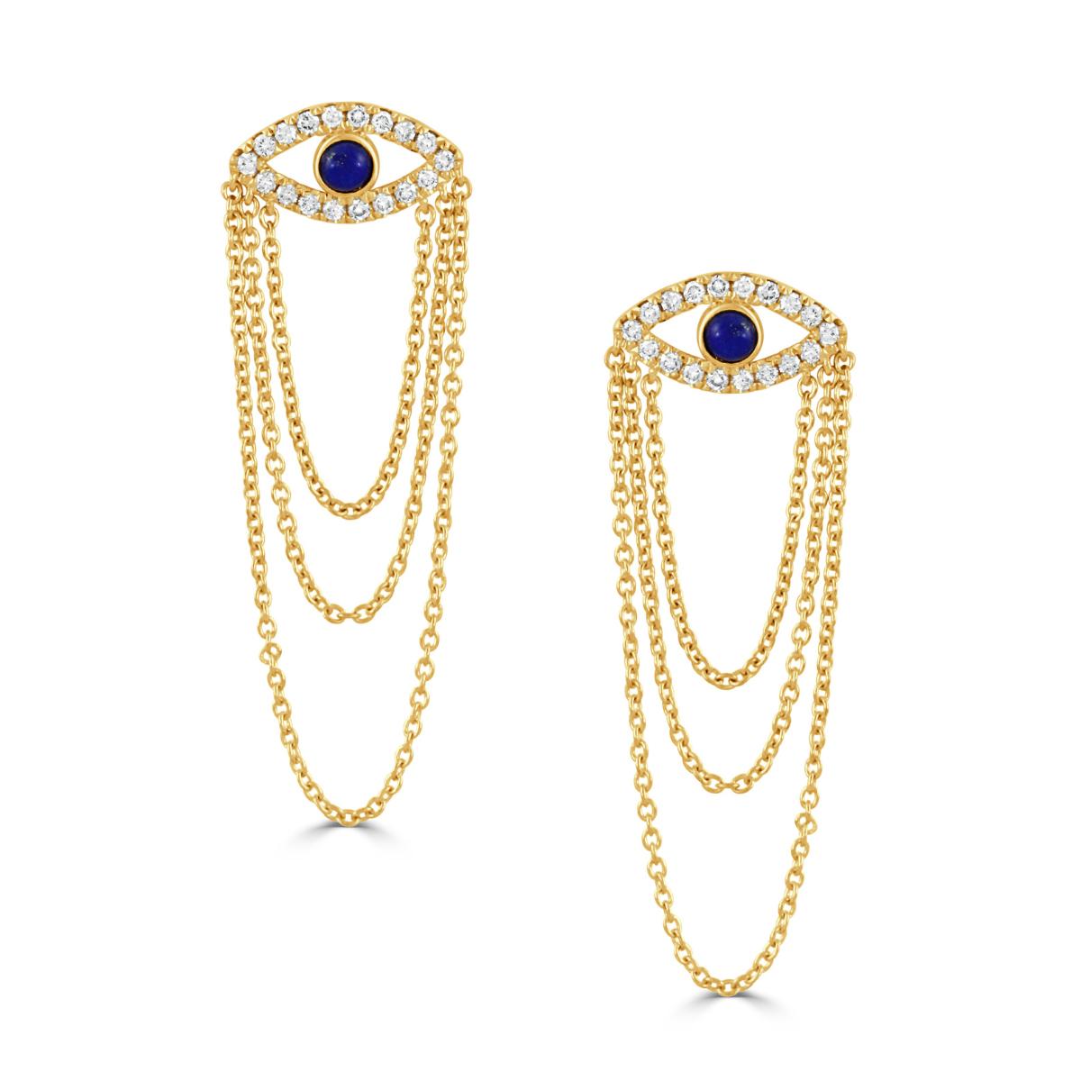 Evil Eye Chain Stud Earrings by Doron Poloma | Giving Tree Gallery