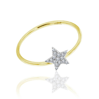 Essential Yellow Gold Diamond Star Ring by Meira T | Giving Tree Gallery