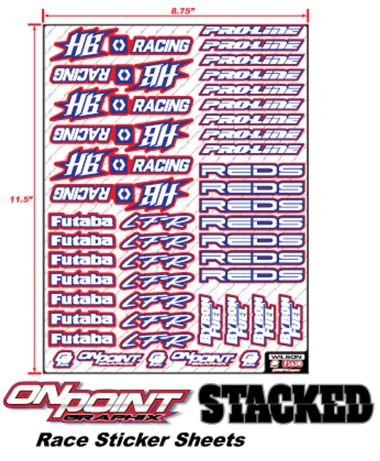 Race Sticker Sheets STACKED - OnPoint Graphix
