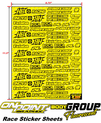 Race Sticker Sheets Body Group - FLO - OnPoint Graphix