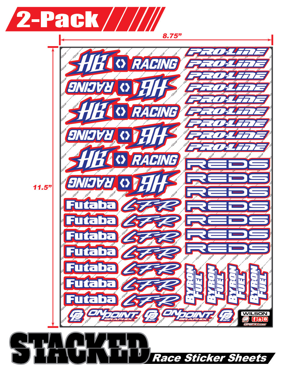 Race Sticker Sheets STACKED - 2 Pack - OnPoint Graphix