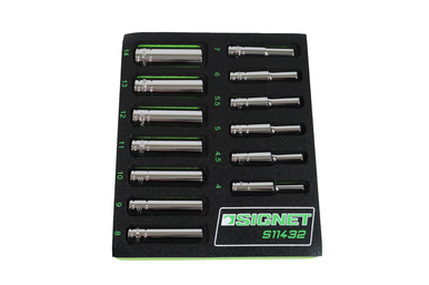 Signet 13pcs 1/4" Drive 6 Point Deep Socket Set 4-14mm in EVA Foam ...